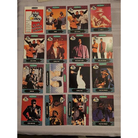 Other | Vintage Yo Mtv Raps Trading Cards Run Dmc Ll Cool J Dr Dre 36 ...